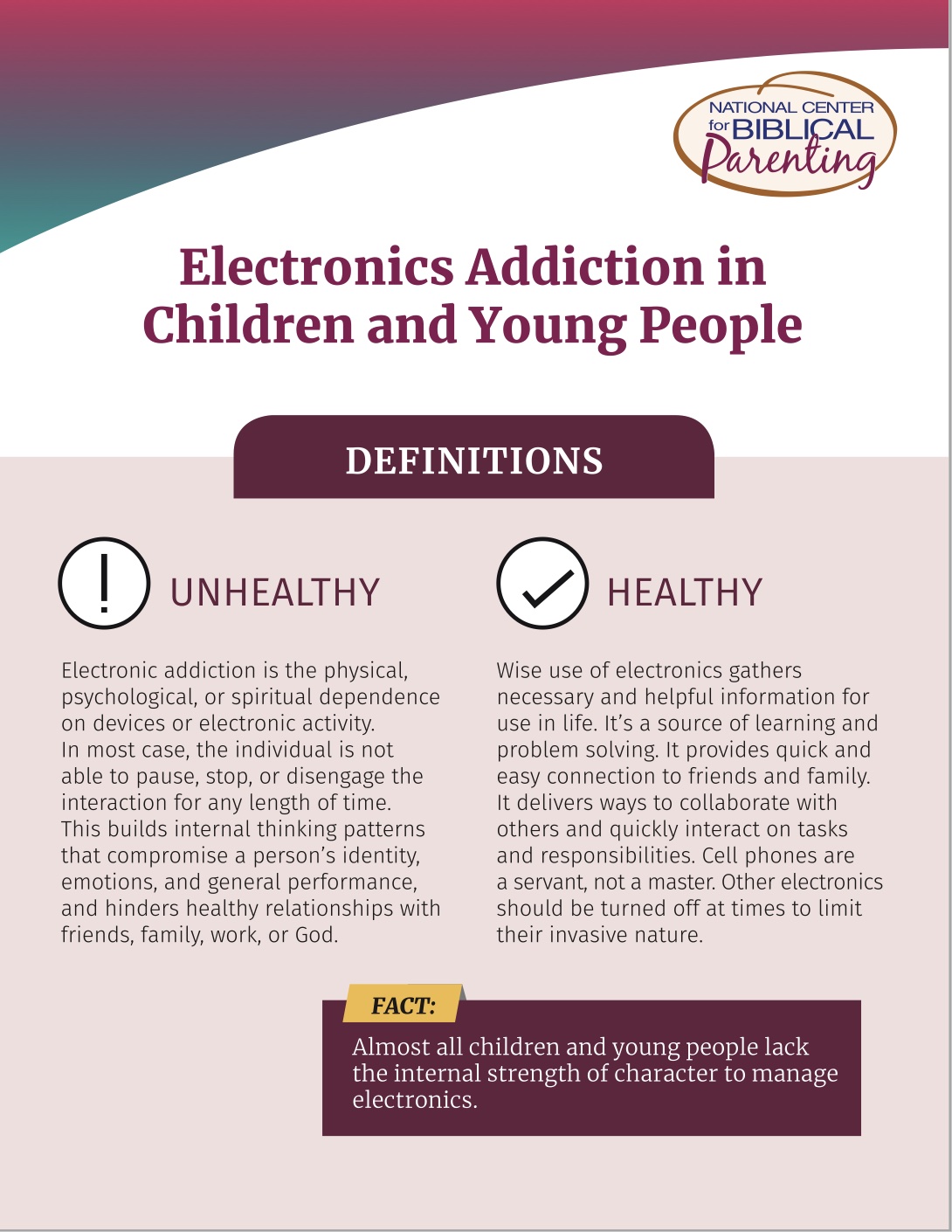 Electronics Addiction: The Warning Signs - Biblical Parenting ...